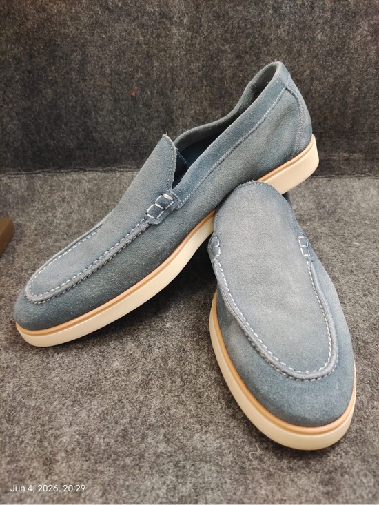 Magnanni | Shoes | Nwob Magnanni Blue Sude Loafers Slip On Shoes Mens ...
